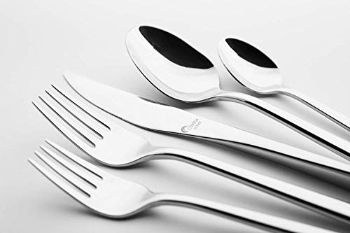 Divitis Home Sirius Silverware Set 20 Piece, 18/10 Stainless Steel Set for 4 (Dinner Spoons, Dinner Forks, Salad Forks, Dinner Knives, Teaspoons), Flatware Set, Cutlery Set, Forks and Spoons Set