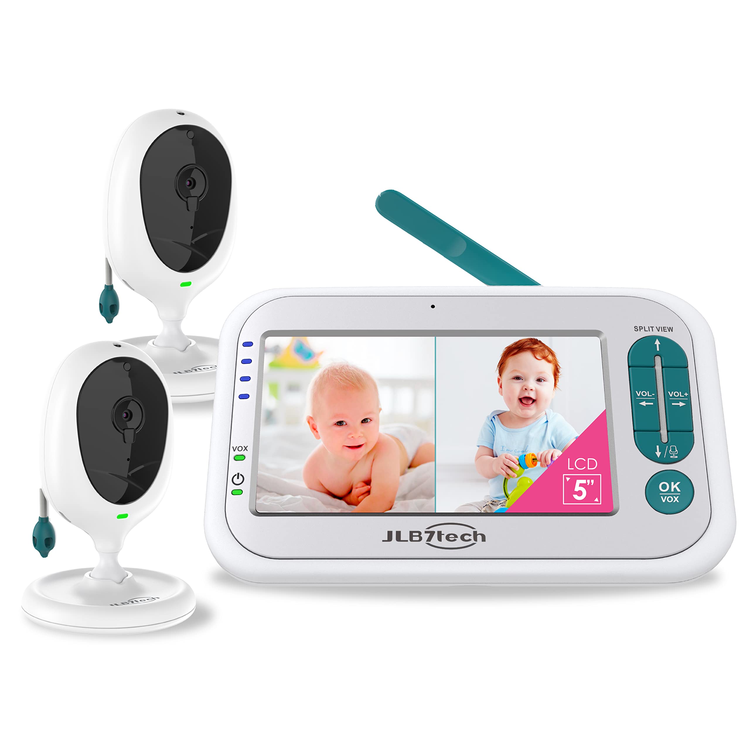 JLB7tech Add-on Camera Unit 5“ and 4.3" Split Screen Video Baby Monitor LB55955-2T,55963BV-2T,55953-2T,55953SPB-2T,JLB955SP-2T(B)(up to 2 Cameras)