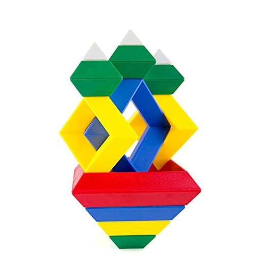 Agirlgle Building Blocks Stacking Toys for Kids Stacker Toy 3D Puzzle Stem Toys Pyramid Speed Cube, Creative Educational Toys for Kids Preschool Learning Toys Stacking Block