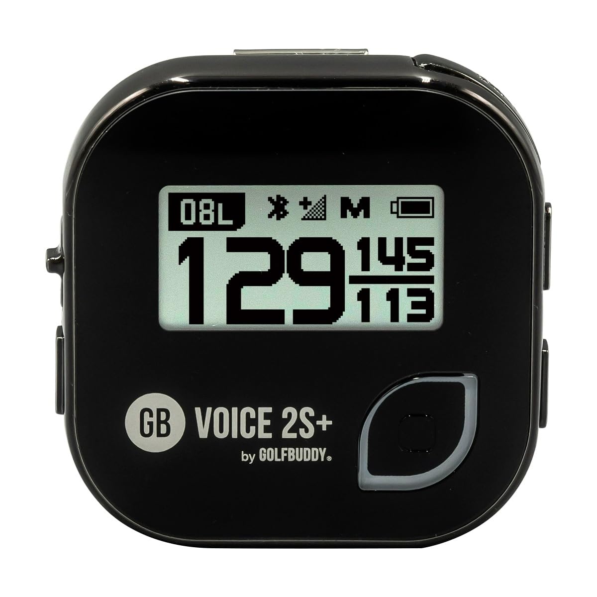 GOLFBUDDY Voice 2S+ Talking GPS Rangefinder, Clip on Hat Golf Navigation, Slope Mode on/Off, 18 Hours Battery Life, Shot Distance Measurement, Preloaded with 40,000 Courses Worldwide (Black)