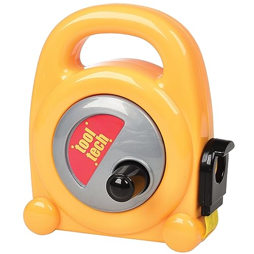 Constructive Playthings Big Tape Measure with Inches and Centimeters, Measuring Tool for STEM Activities, Educational Pretend Play Toddler Toys for 3 Years & Up, Carry Handle, Yellow, 3-Pack