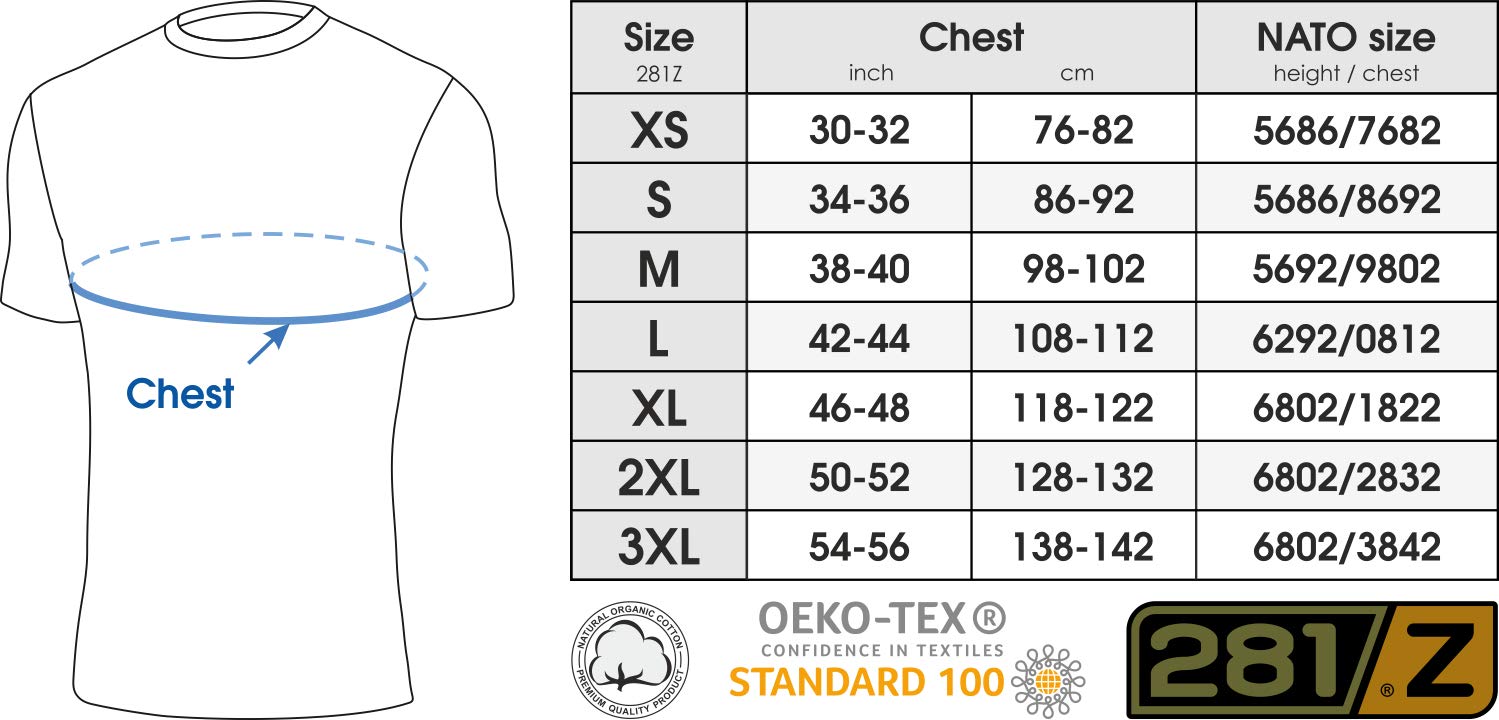 281Z Military Stretch Cotton Underwear T-Shirt for Tactical Hiking and Outdoor (Black, X-Large)