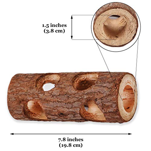 Meric Hamster and Gerbil Log Chew Toy, Chinese Fir Log for Lumberjack Hammies, Great for Bored Gerbils, Loved by Small Pets, 1 pc