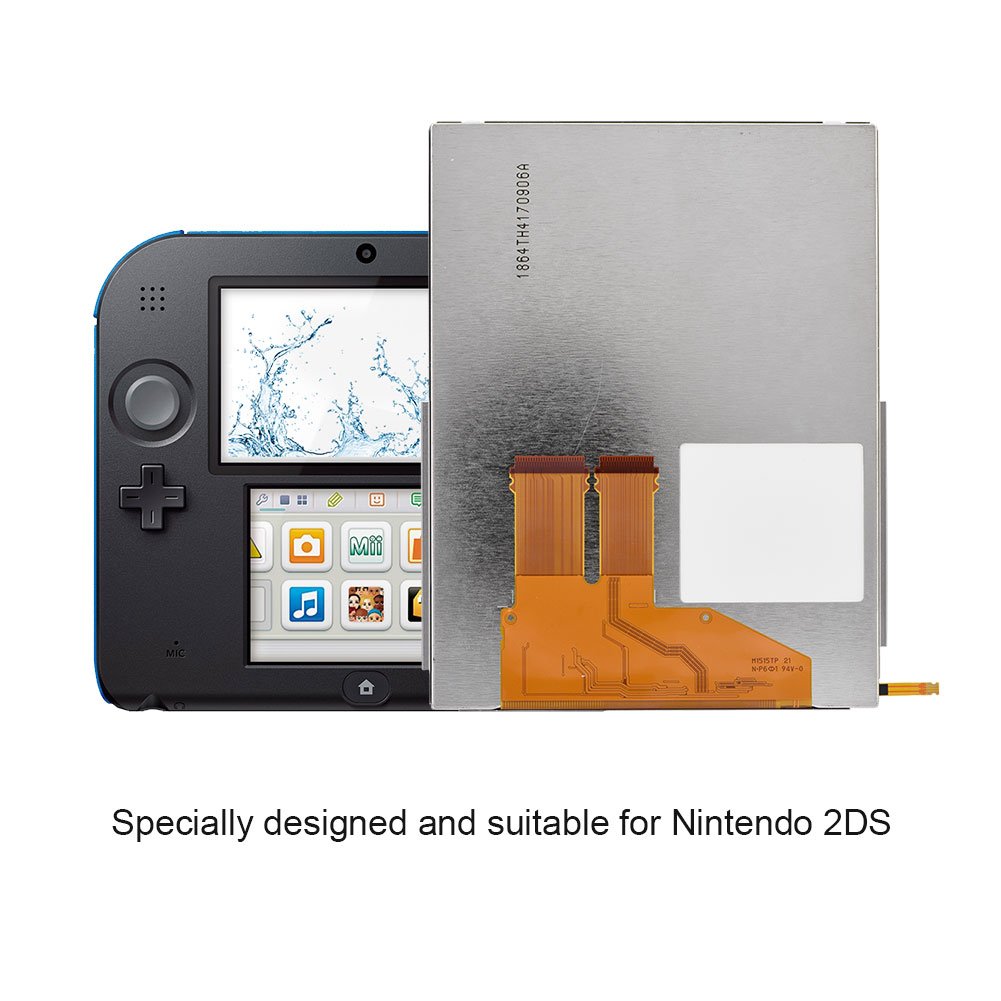 ASHATA LCD Screen Replacement, Replacement Top & Bottom LCD Display Screen Repair Part for 2DS