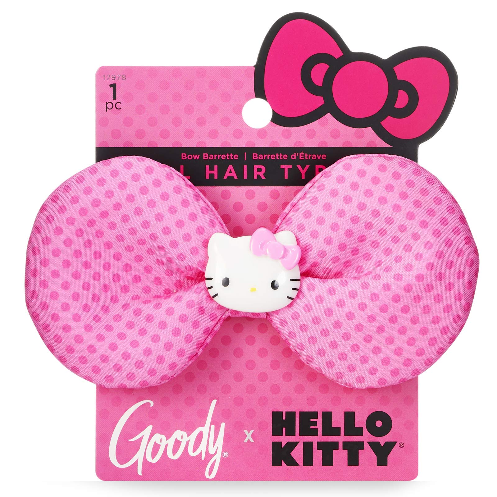 GOODY x Hello Kitty Girls Hair Clip Pink Bow Stay Tight Closure Help Keep Hairs In Place Hair Accessories to Style With Ease and Keep Your Hair Secured For All Hair Types Pain Free, 1 Count