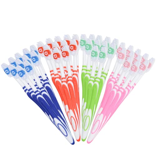 G-Smile 144 Individually Wrapped Disposable Toothbrushes, Regular Size Head, Soft Bristle, Color Vary, Convenient & Affordable (Soft)