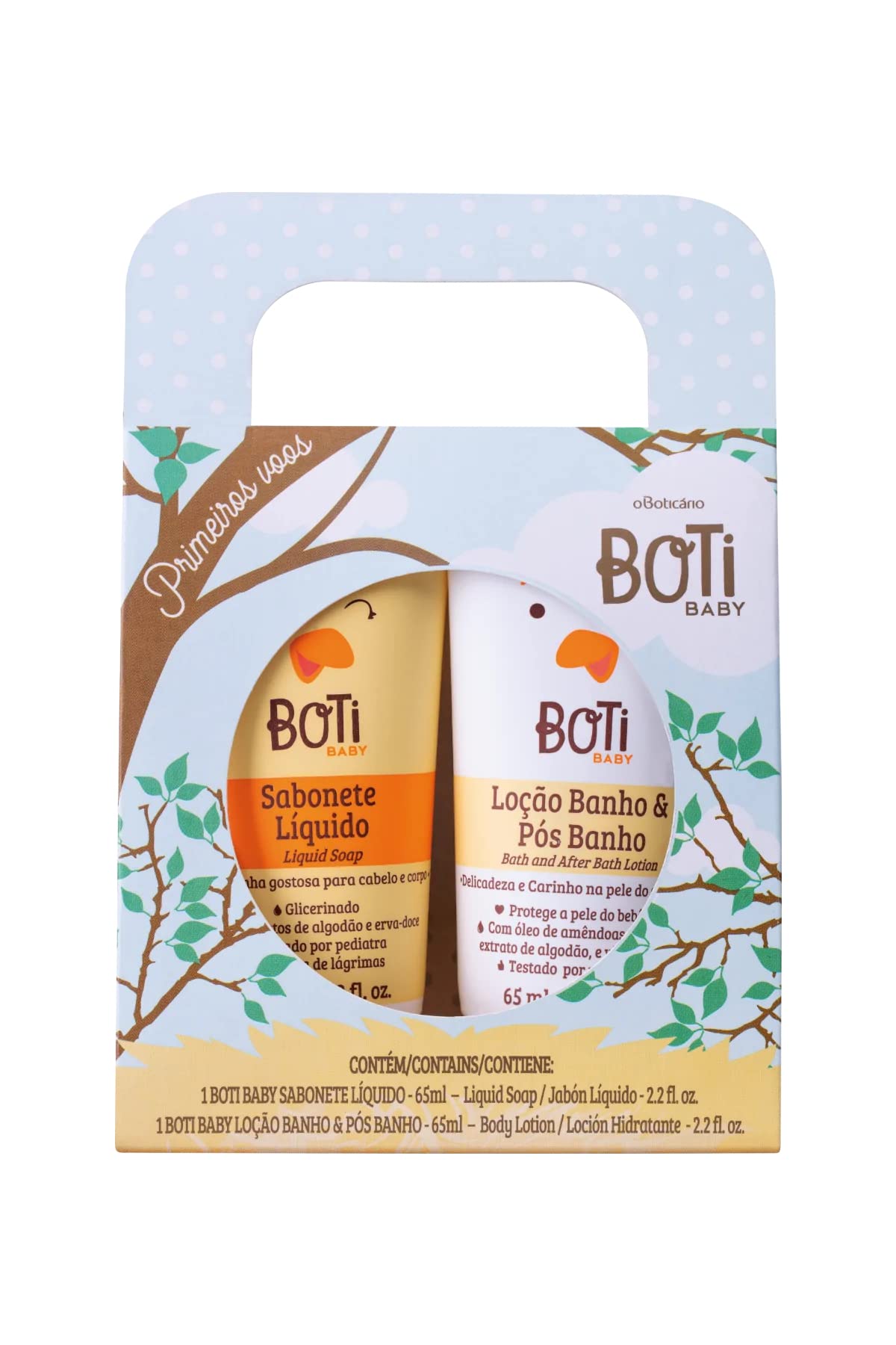 O BOTICARIO Boti Baby Mini Moisturizing Lotion and Liquid Soap Gift Set, 2.2 Oz (each)