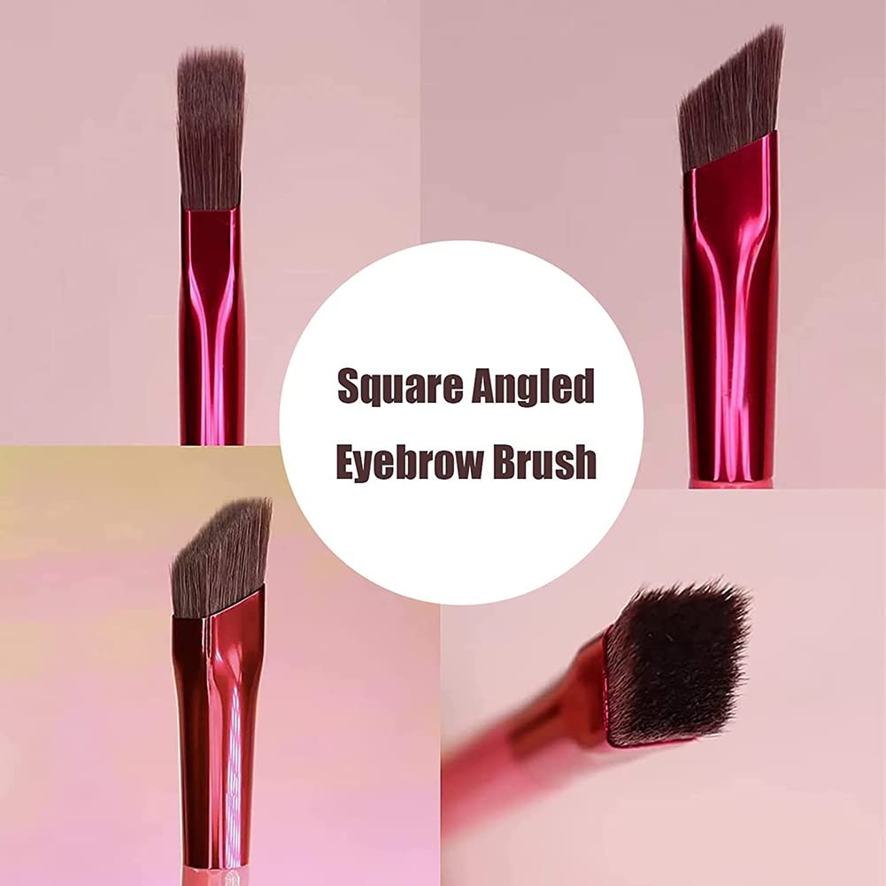 3Pcs 4D Hair Stroke Brow Stamp Brush, Multi Function Eyebrow Brush, 4D Hair Stroke Ultra-thin Brow Brush, Square Eyebrow Makeup Brush, Realistic Eyebrow Brush(Large, Medium and Small)
