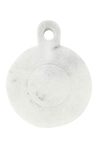 Creative Co-Op Large Marble Handle Dish, 6", White