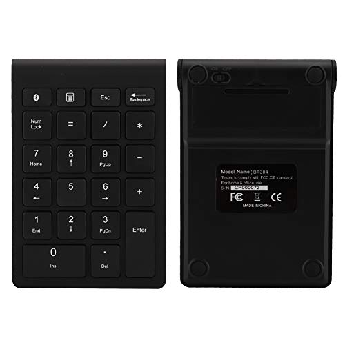 22 Keys Wireless Numeric Keypad Portable Mini Keyboard Number Pad Ultrathin Numeric Keyboard Numpad for Laptop Desktop Computer PC (Black)