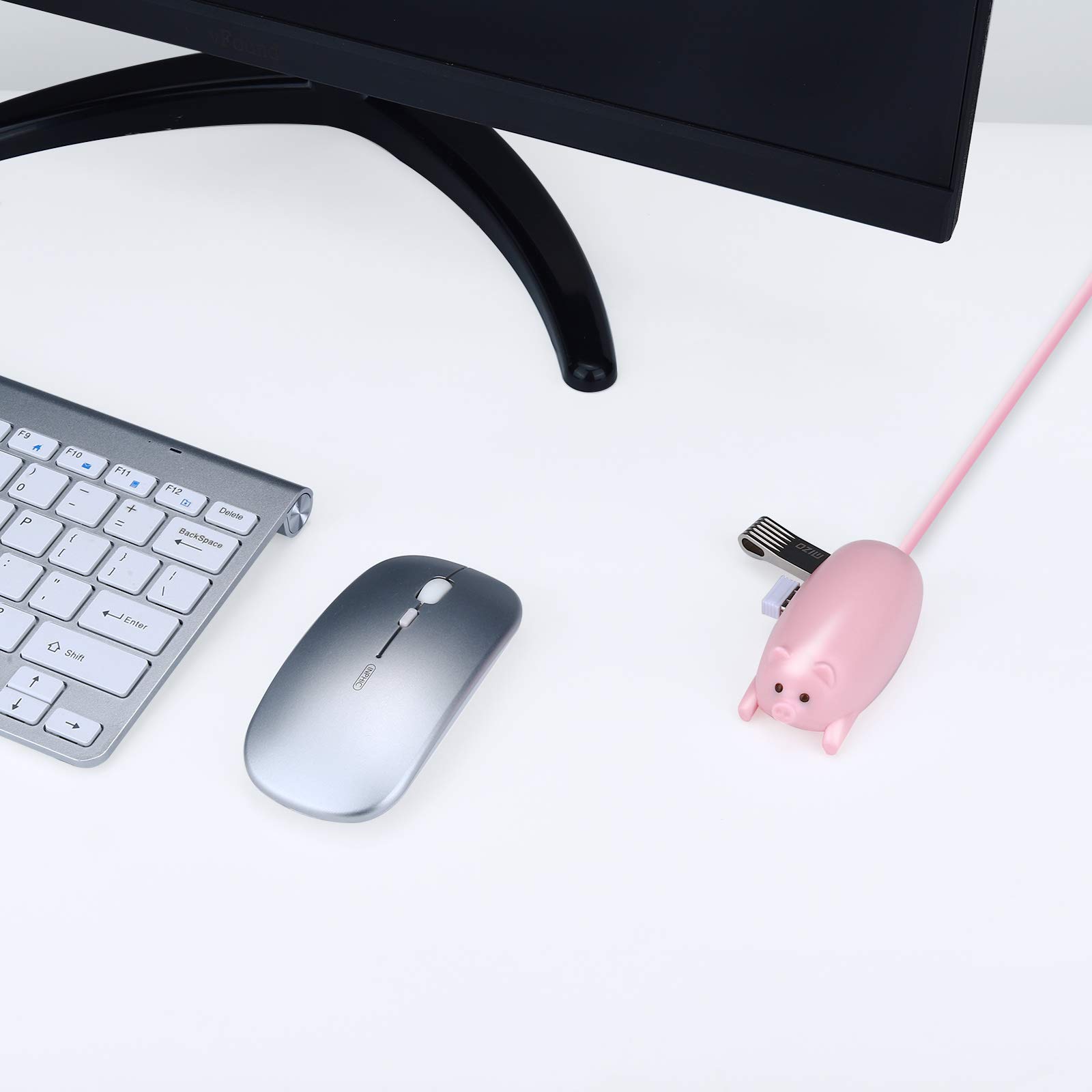 JoyReken Pink Pig USB Hub, 3-Port Cute USB Hub with 3 Piglet Decoration Lids, Perfect Pig Stuff & Gifts for Pig Lovers, USB Splitter for Hard Drives, Mouse, and Keyboard.