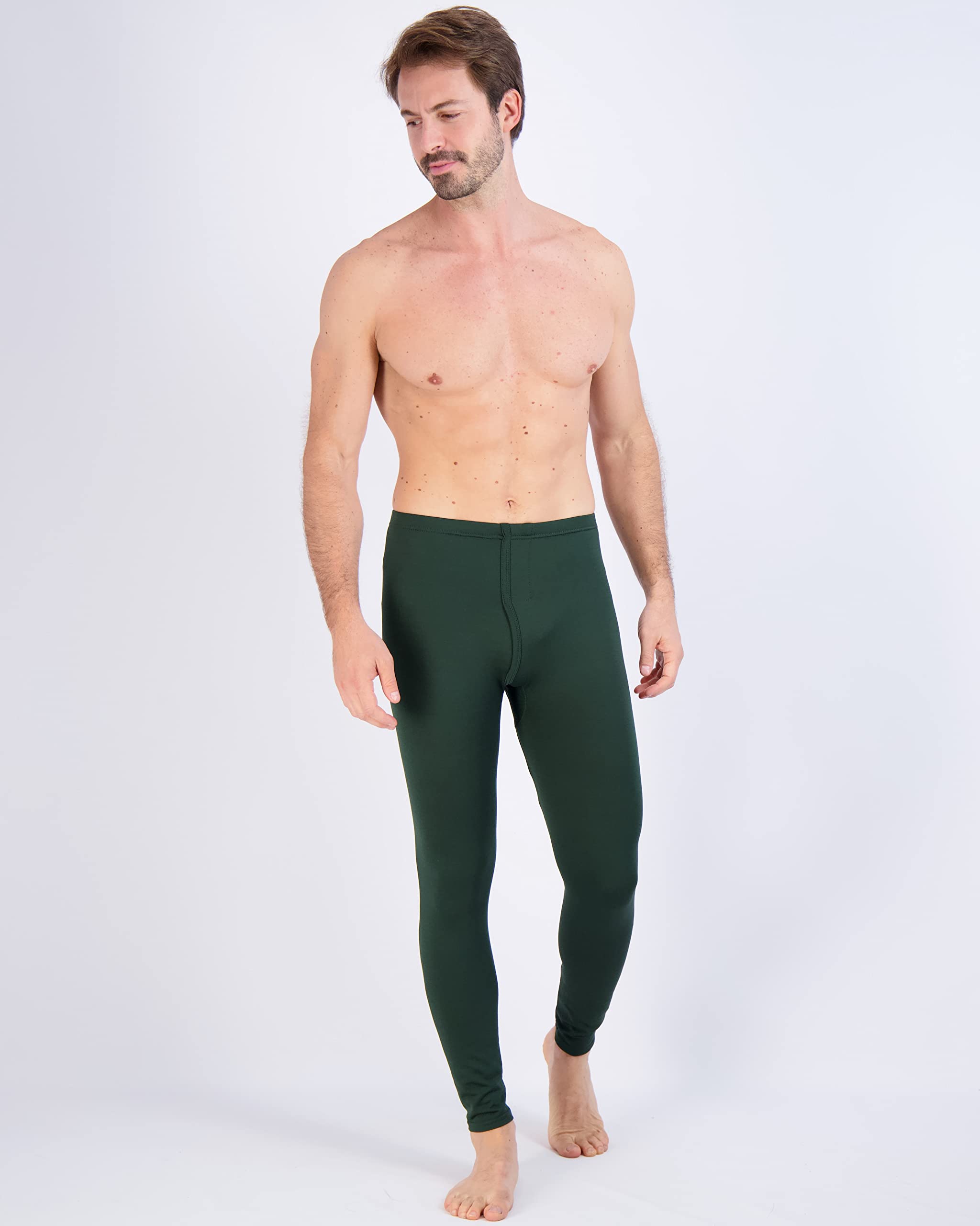 3 Pack:Mens Thermal Underwear Base Layer Fleece Lined Fly Long Johns Bottom Pants Warm Long Johns Compression Underpants cold tights leg warm termicos hombre Leggings Training Tights Snow- Set 2, XXL