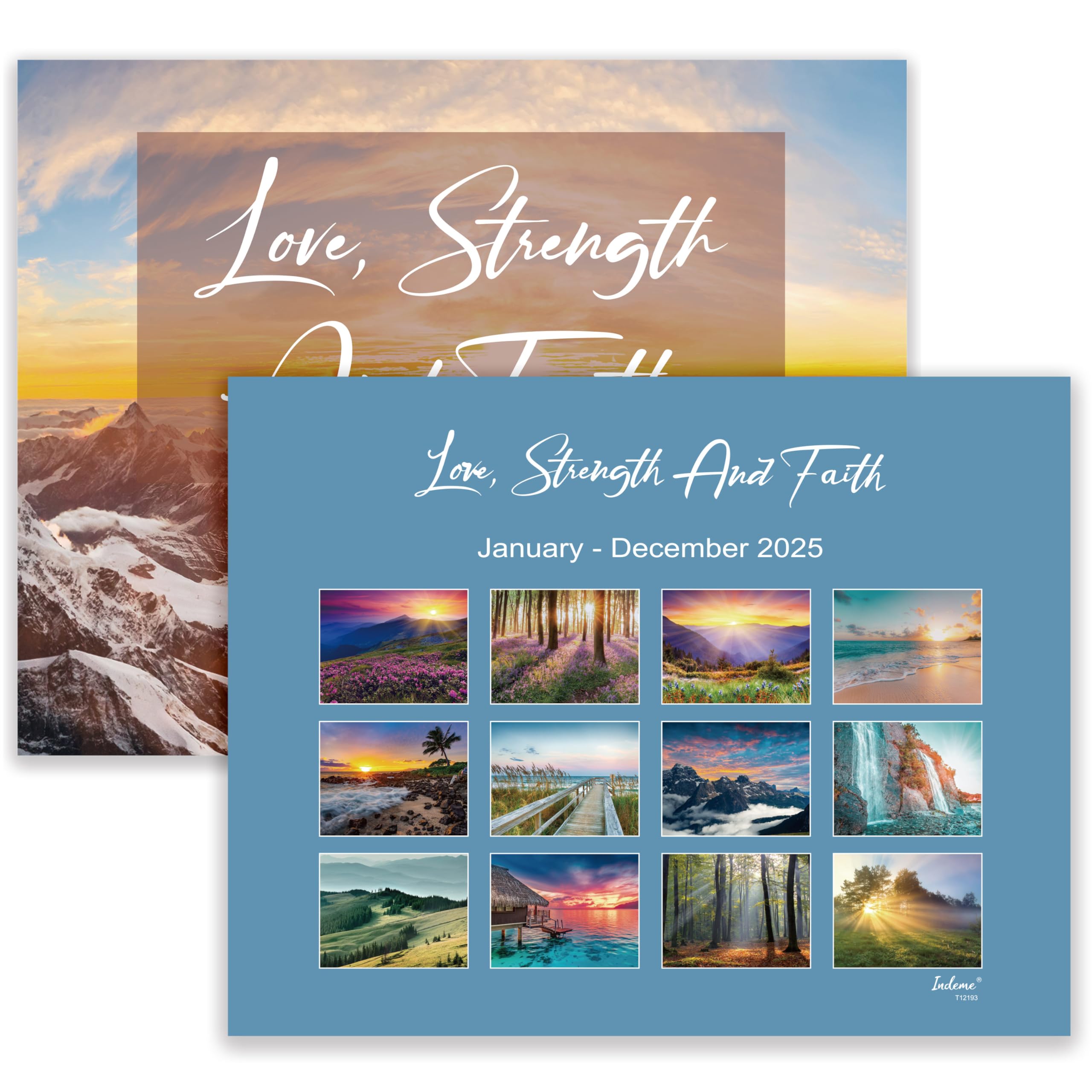 2025 Wall Calendar - Bible Verse Wall Calendar 2025, January 2025 - December 2025, 17" x 11" (Open), Hanging Hook, Blocks and Holidays - Nature's Beauty with Inspiring Bible Quotes