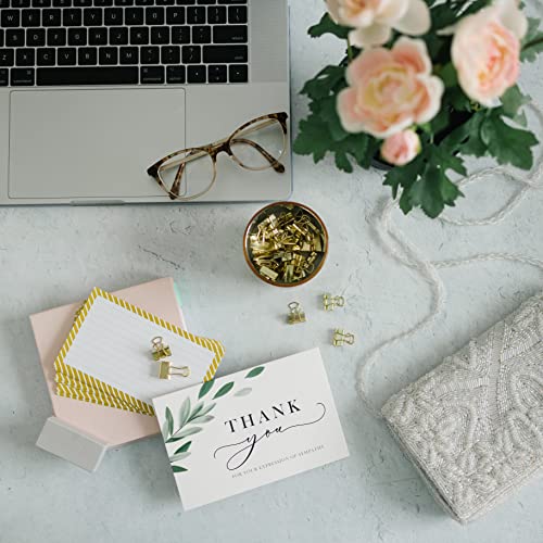 Gooji Thank You Cards for Funeral β 20 pcs Sympathy Acknowledgement Cards β Elegant and Classy Watercolor Design - Matching Peel-and-Seal White Envelopes Included β Bulk 4 x 6-inch Thank You Notes
