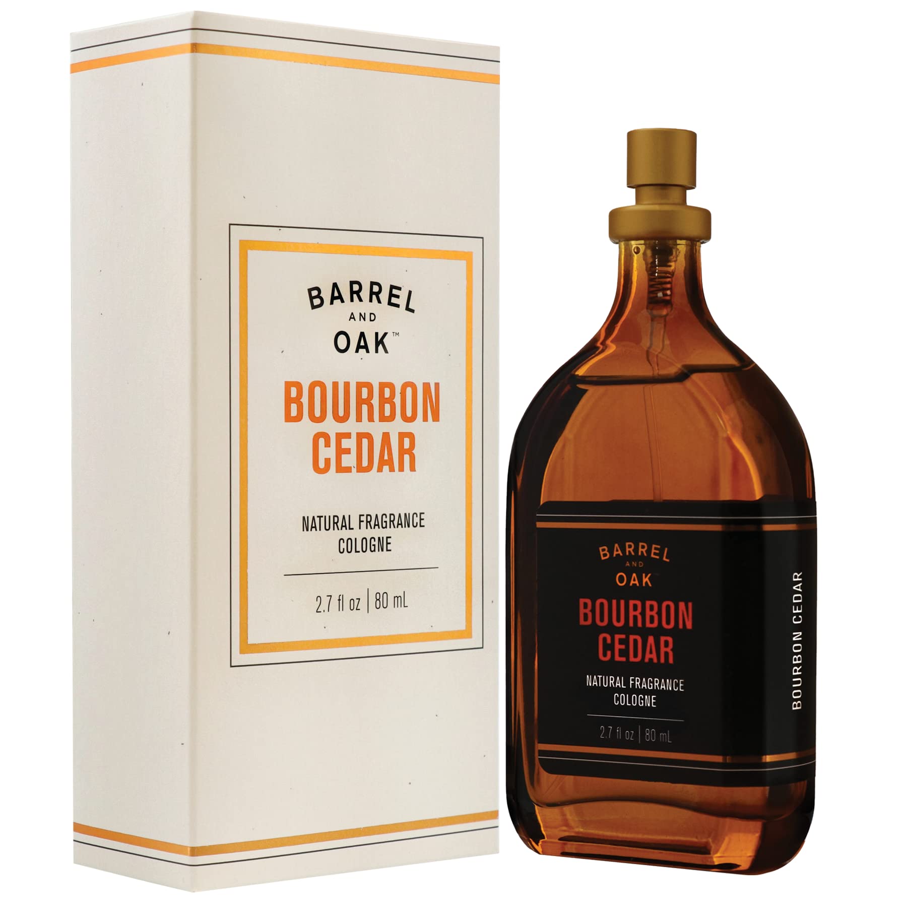 Barrel and Oak - Natural Fragrance Cologne, Cologne for Men, Eau de Cologne, Essential Oil-Based Scent, Cedarwood & Bourbon Aroma, Subtle Earthy Fragrance, Paraben Free, Vegan (Bourbon Cedar, 2.7 oz)