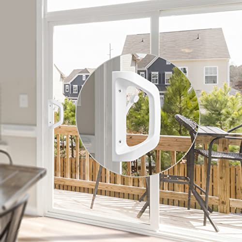 EASILOK Sliding Door Lock Patio Door Handle Set with Mortise Lock Sliding Glass Door Lock Replacement Convertible Fits Door Thickness from 1-1/2" to 2-4/25",3-15/16''Screw Hole Spacing