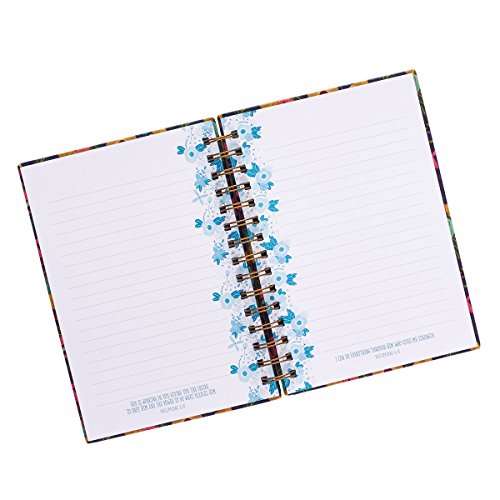 Christian Art Gifts Journal w/Scripture Grace Upon Grace John 1:16 Bible Verse Pink Floral Inspirational Wire Bound Spiral w/ 192 Lined Pages,