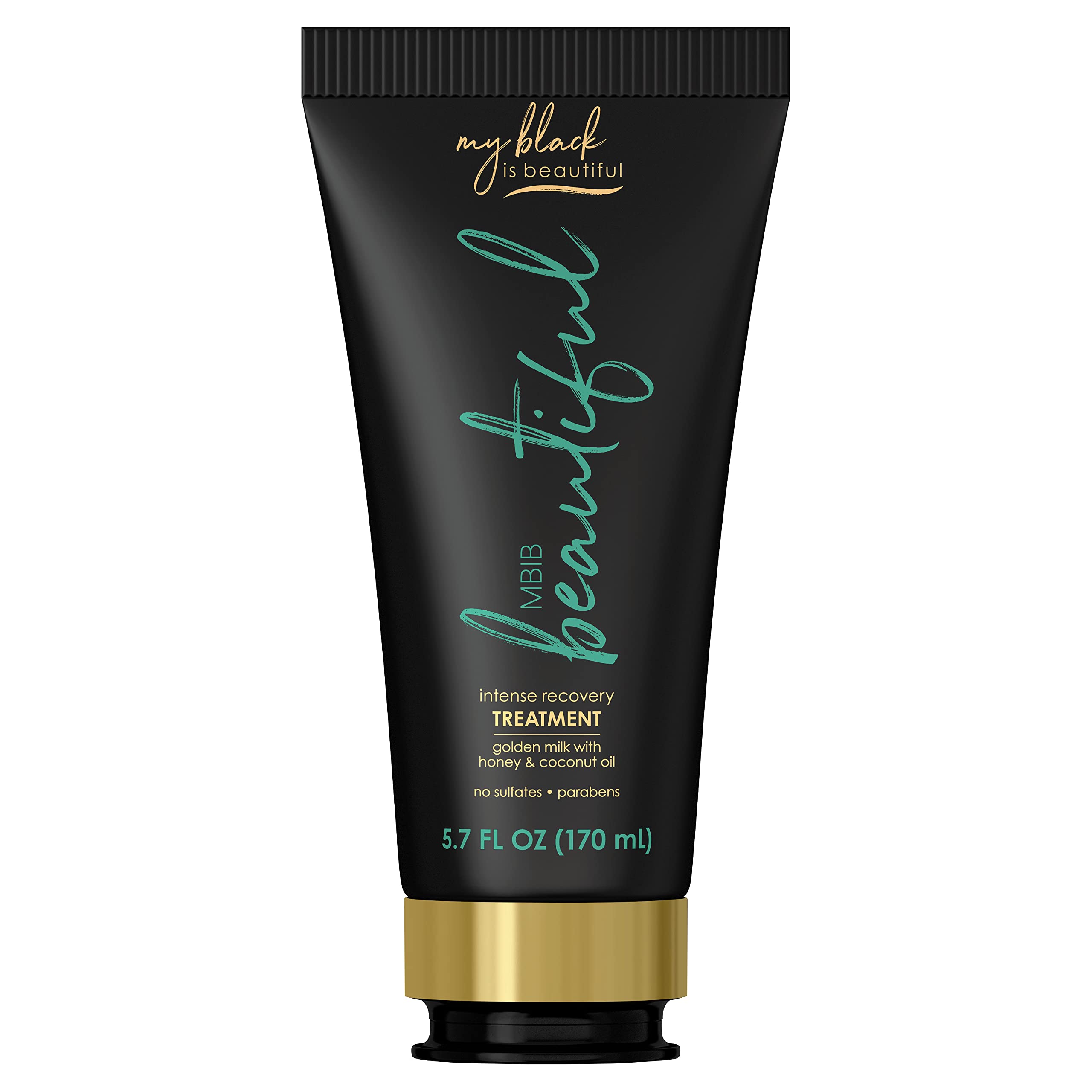 MY BLACK IS BEAUTIFUL Golden Milk Intense Recovery Hair Treatment, 5.7 Fl Oz — Sulfate Free, Deep Conditioning Hair Mask for Curly and Coily Hair — Formulated with Coconut Oil, Honey, and Turmeric