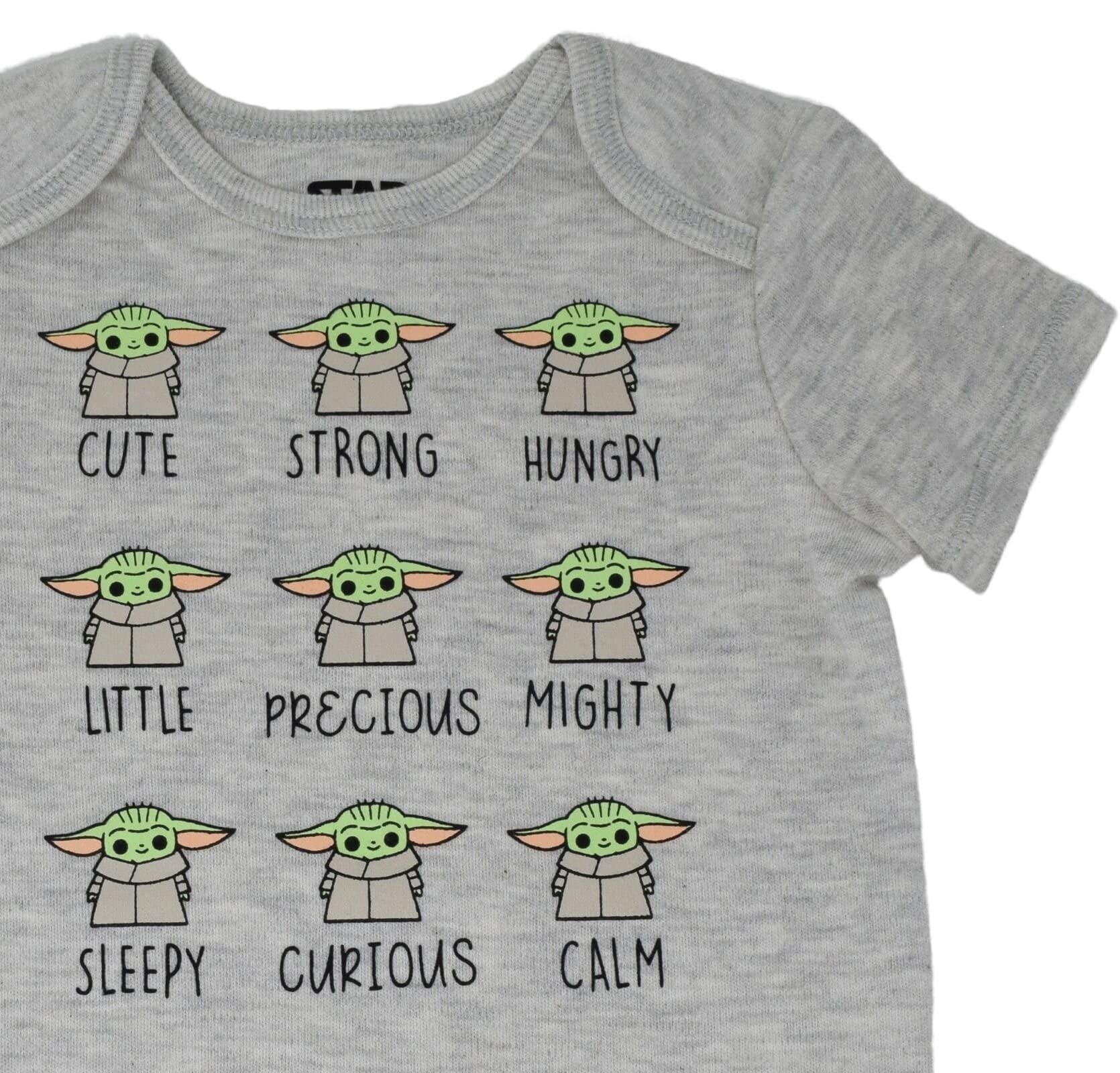 STAR WARS Baby Yoda Newborn Baby Boys 2 Pack Short Sleeve Baby Bodysuits Blue/White 3-6 Months