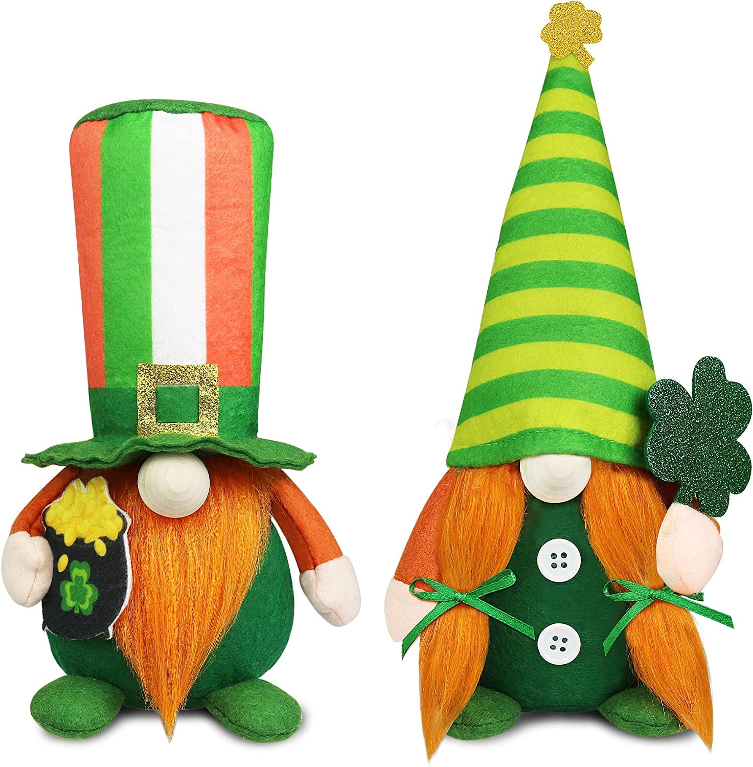 Anlass 2pcs St. Patricks Day Gnome Handmade Gnome Faceless Plush Doll, St Patricks Day Gifts for Him/her St Patricks Day Decor for Home and Garden (st Patrick gnome)