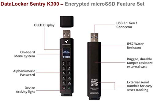 DataLocker Sentry K300 Encrypted Keypad Micro SSD 32GB Flash Drive