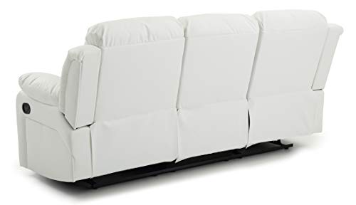 Glory Furniture Reclining Sofa White Faux Leather