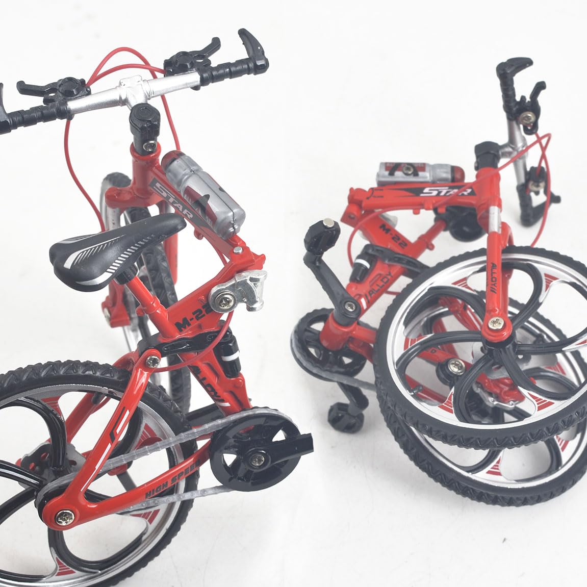 Ailejia Finger Racing Bicycle Mountain Bike Cake Topper Mini Dirt Bike Bicycle Model Cool Boy Toy (Red)