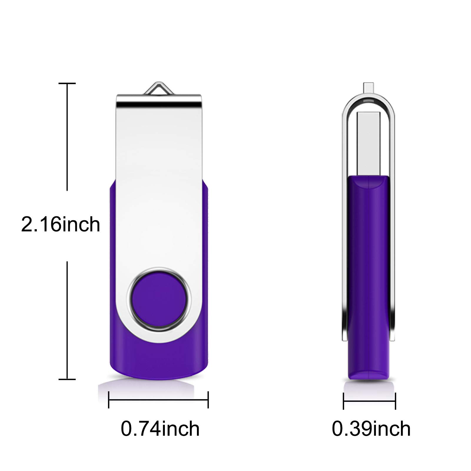 2GB USB Flash Drives, SRVR 3 Pack USB 2.0 Thumb Drives, USB Memory Stick Jump Drive Zip Drives Pen Drive with Lanyards Metal Swivel (3 Mixed Color with LED Indicator)