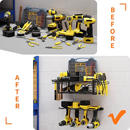 Godboat Power Tool Organizer, Garage Storage for Mens Gifts, Tool Storage as Dad Gifts, Wall-Mount Garage Organization, Floating Shelves for Tool Box & Pegboard, Cool Gadgets, Fathers Day Dad Gifts