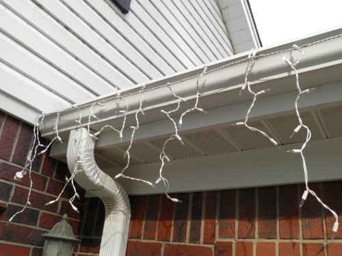 Christmas Hook - Christmas Light Hanger for Gutters with Mesh Leaf Guard [Metal Hooks] - 50 Count