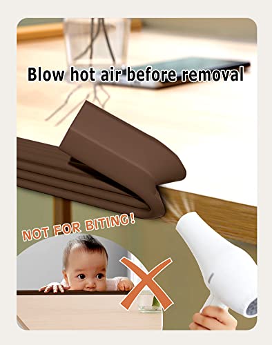 CUTE CUTE JUMP Baby Proofing Edge Guards 12.5ft Edge Protectors for Baby, Extra-Wide Baby Proof Corners and Edges, 3M Glue Pre-Taped, for Table, Desk(Coffee Brown)