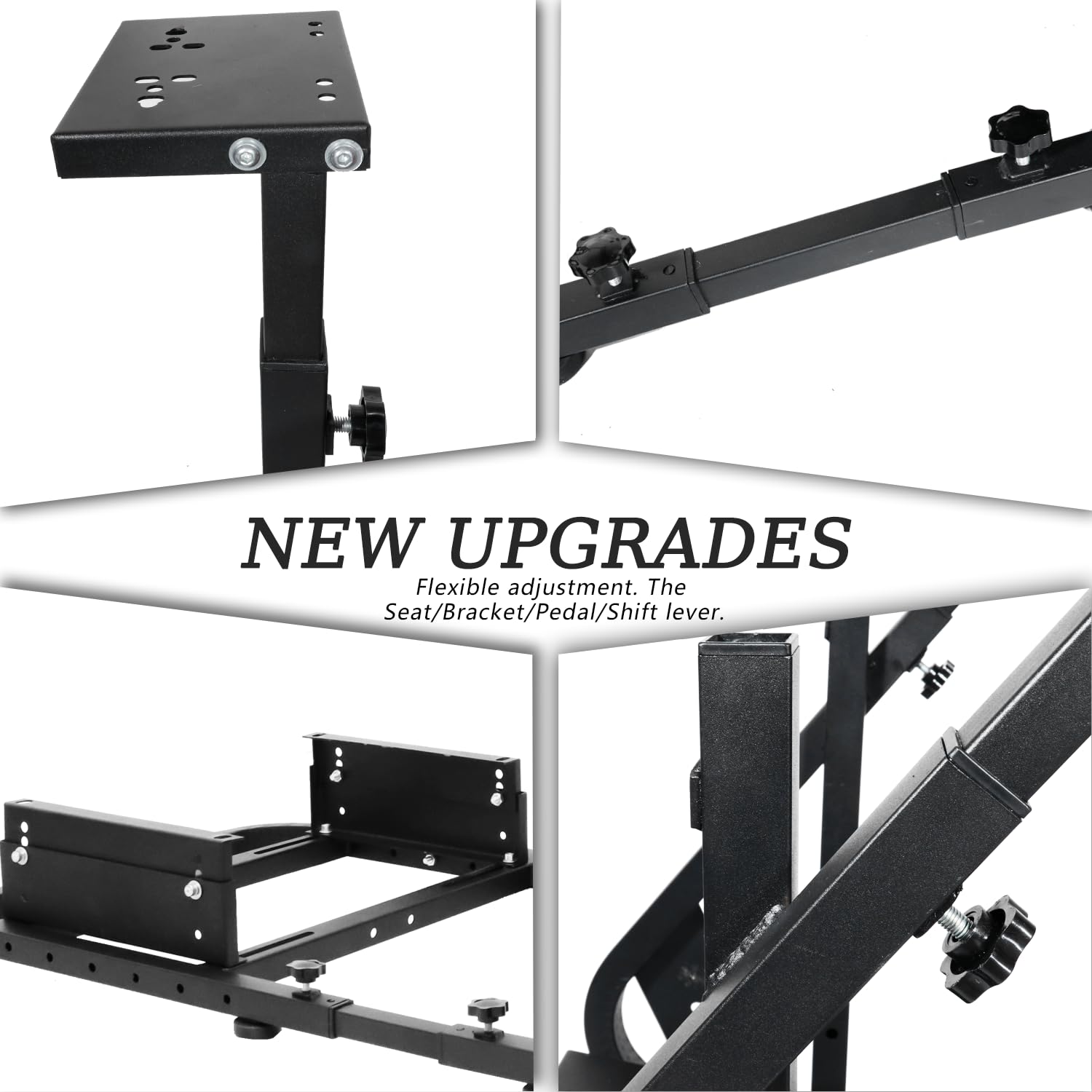 Anman G23 Installable Monitor TV Mount Steering Wheel Stand Fit for Logitech G25 G27 G923,Thrustmaster GPRO T248X T80 T300RS TH8A Fully Adjustable Large Simulator Cockpit,Not Included Electronics