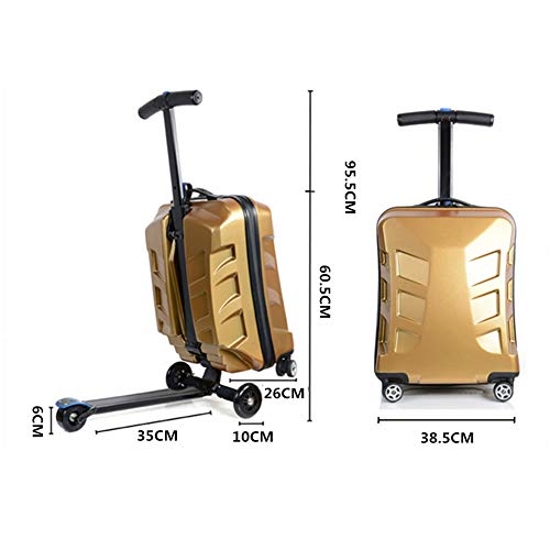 HBIAO Children's Luggage Suitcase, Kid's Riding Box Suitcase, Student Trolley Boarding Suitcase, Skateboard Trolley, Large-Capacity Travel Suitcase,Green
