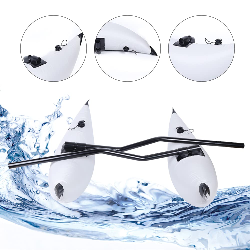 2 PCS Kayak Outrigger Stabilizer Kit Kayak Side Floats and Rods Kit, Kayak Stabilizer Kit Canoe Boat Stabilizer, PVC Kayak Floating Barrels, Water Kayak Floats Buoyy, Kayak Canoe Accessories