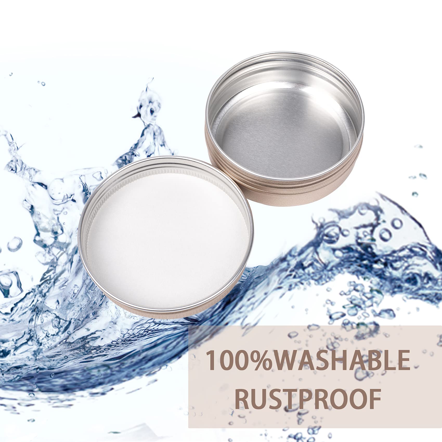 2 oz / 60ml Screw Top Aluminum Tin Jar with Screw Lid and Blank Labels - Pack of 23 (Lake Blue)