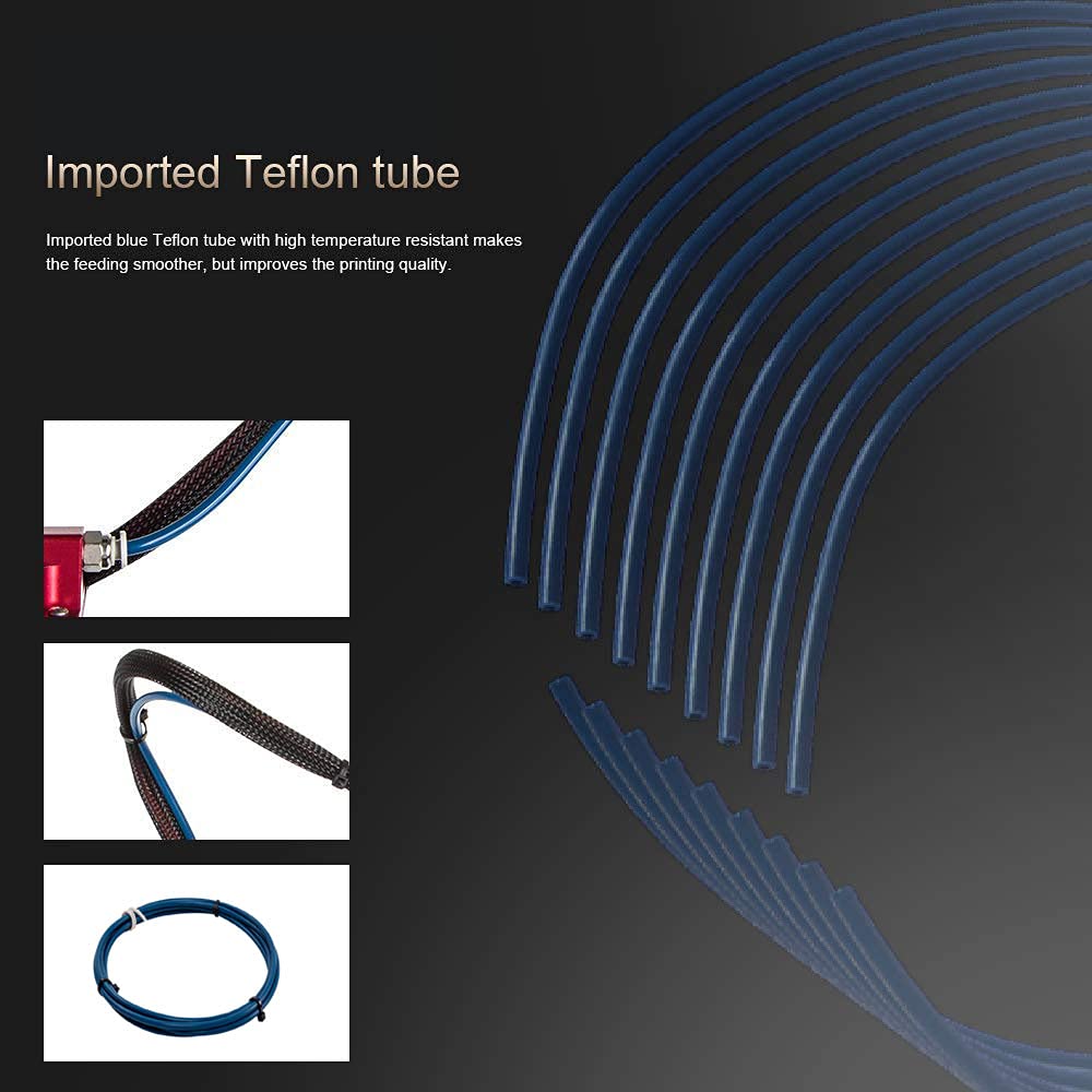 Calorbot Bowden Tubing, PTFE Tube XS Series 2 Meters for 1.75mm Filament 3D Printer Teflon Tubes Low Friction Compatible with All 1.75mm PLA ABS 3D Printer Printing(2 x1 Meter)