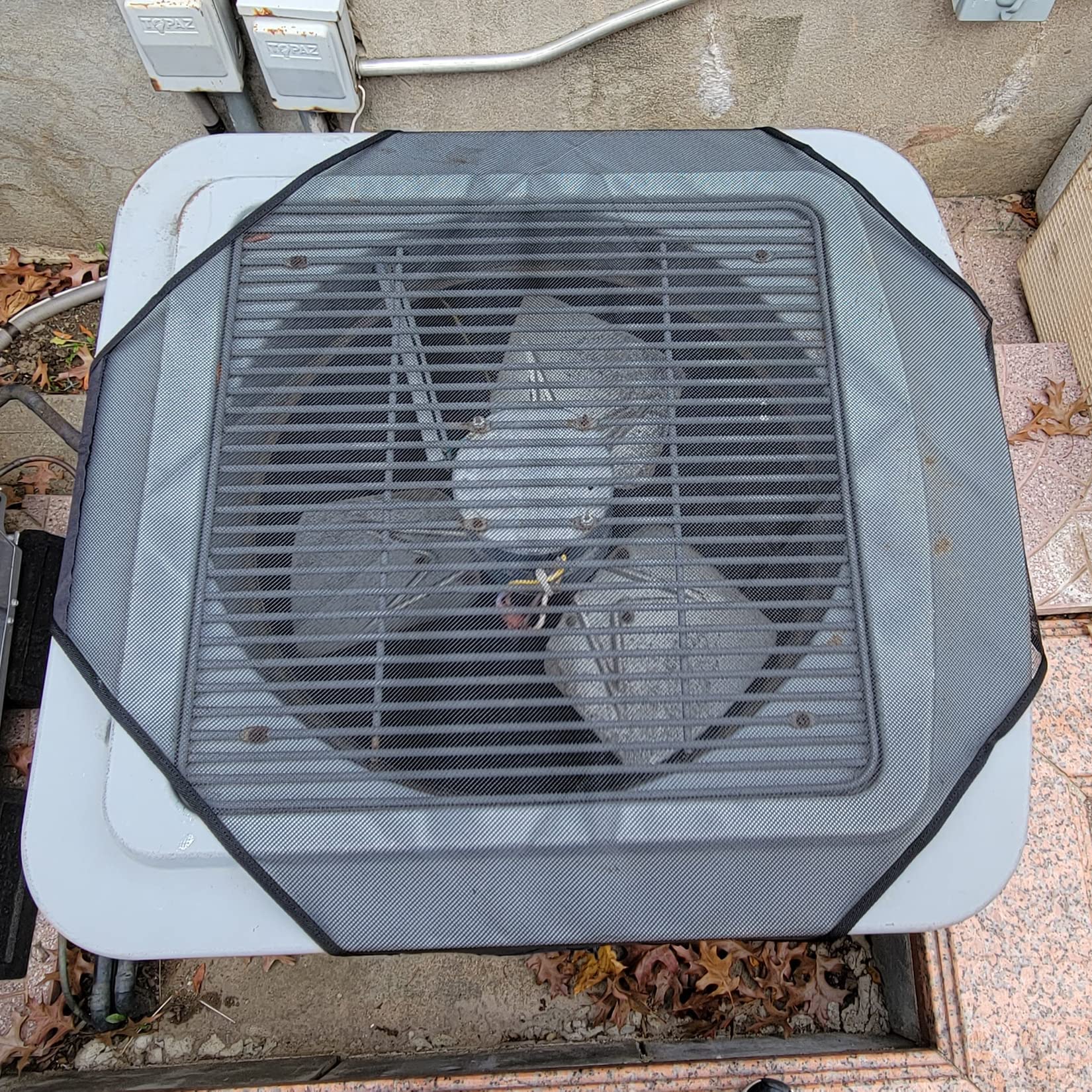 Air Conditioner Covers for Outside Units, Durable Leaf Guard Mesh Ac Cover for Outside Unit All Season Universal Condenser Heat Pump Cover for Outdoor Central AC Defender Set (28" x 28")