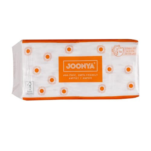 Joonya Baby Diapers - Size 3 Crawler (13-24 lbs) - 1 Bag of 56 Count - NonToxic, Eco-Friendly, Ultra Slim, Overnight Use - **New Range Available Separately**