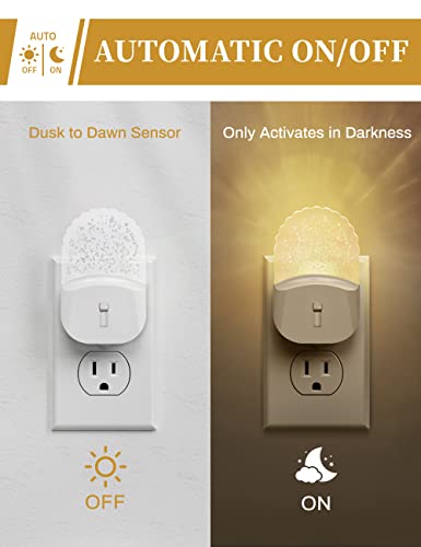 DORESshop LED Night Light, Baby Night Light [4 Pack], Plug in Night Light with Auto Dusk to Dawn Sensor, Adjustable Brightness Night Light for Kids, Bathroom, Bedroom, Nursery Room, Soft White 3000k