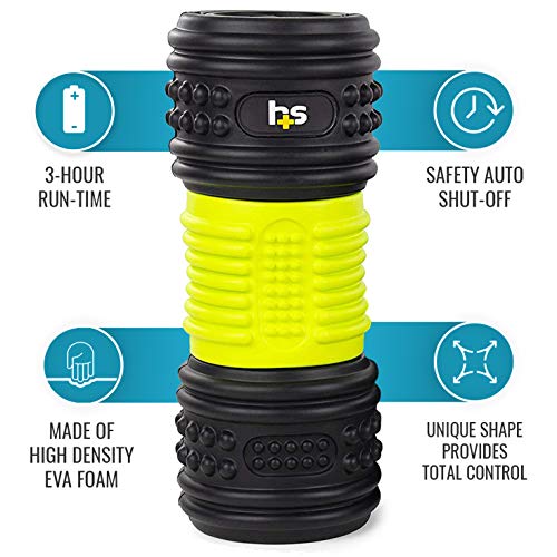 HealthSmart Vibrating Foam Roller, FSA & HSA Eligible Massage Roller and Muscle Roller for Exercise and Physical Therapy with Four Speed Vibrations and Deep Tissue Massage, Firm Density
