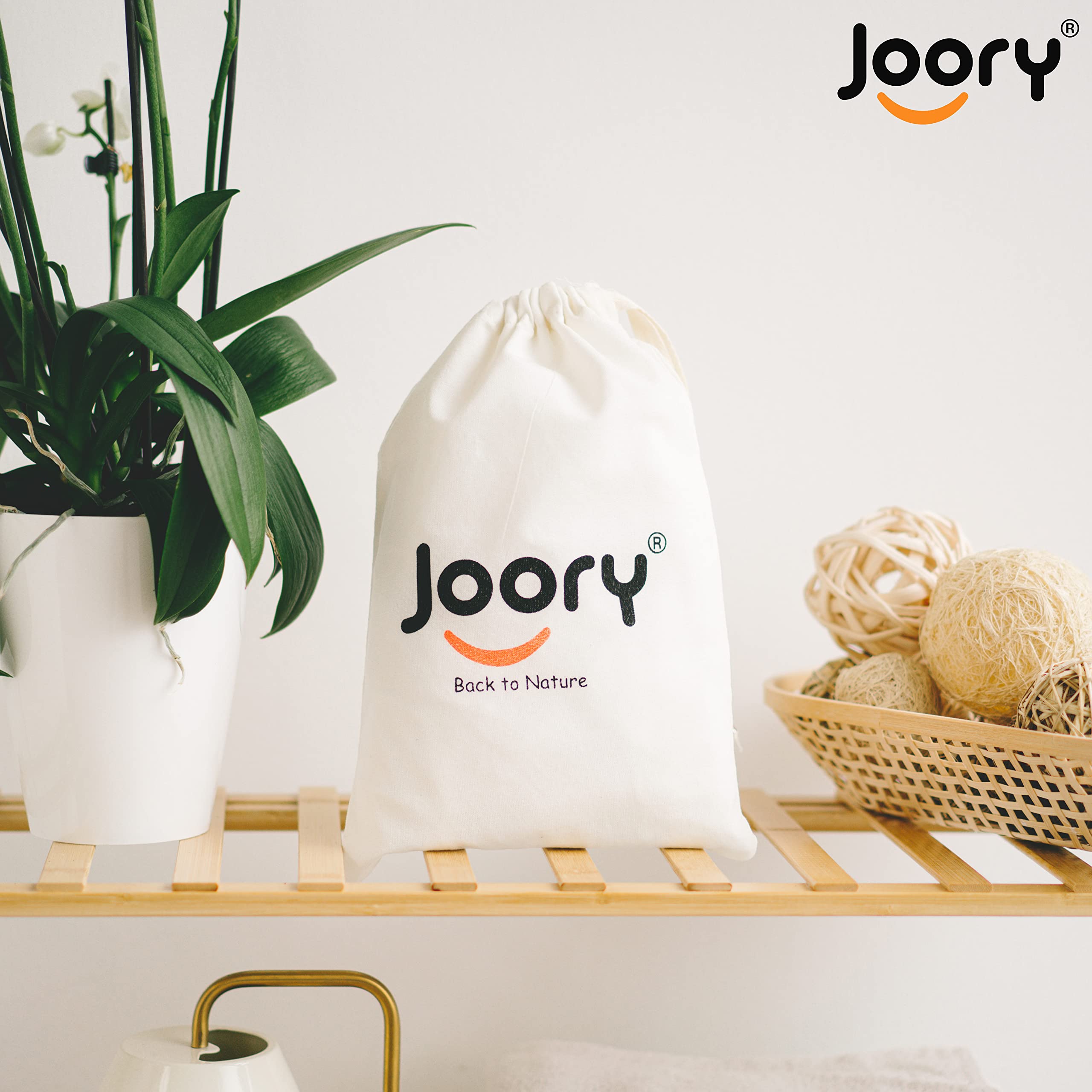JOORY Natural Exfoliating Loofah Sponge, Egyption Body Scrubber (3 Pack), Biodegradable Shower luffa Pad