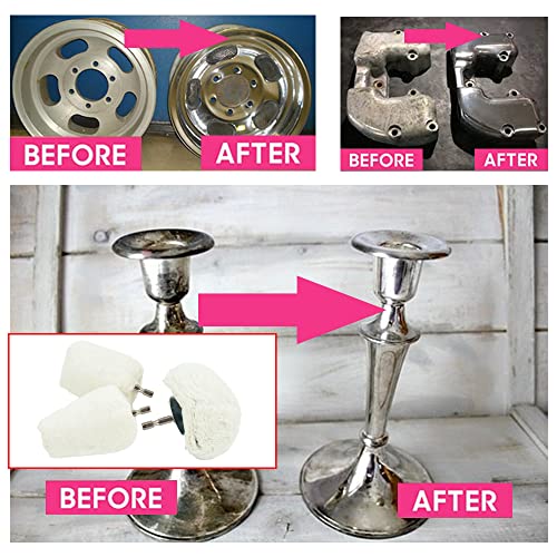 EMILYPRO Aluminum Polishing Wheel for Drill Chrome Rim Manifold Polishing Kit 3" x 1/4" Hex Shank Cone/Mushroom/Column - 3pcs