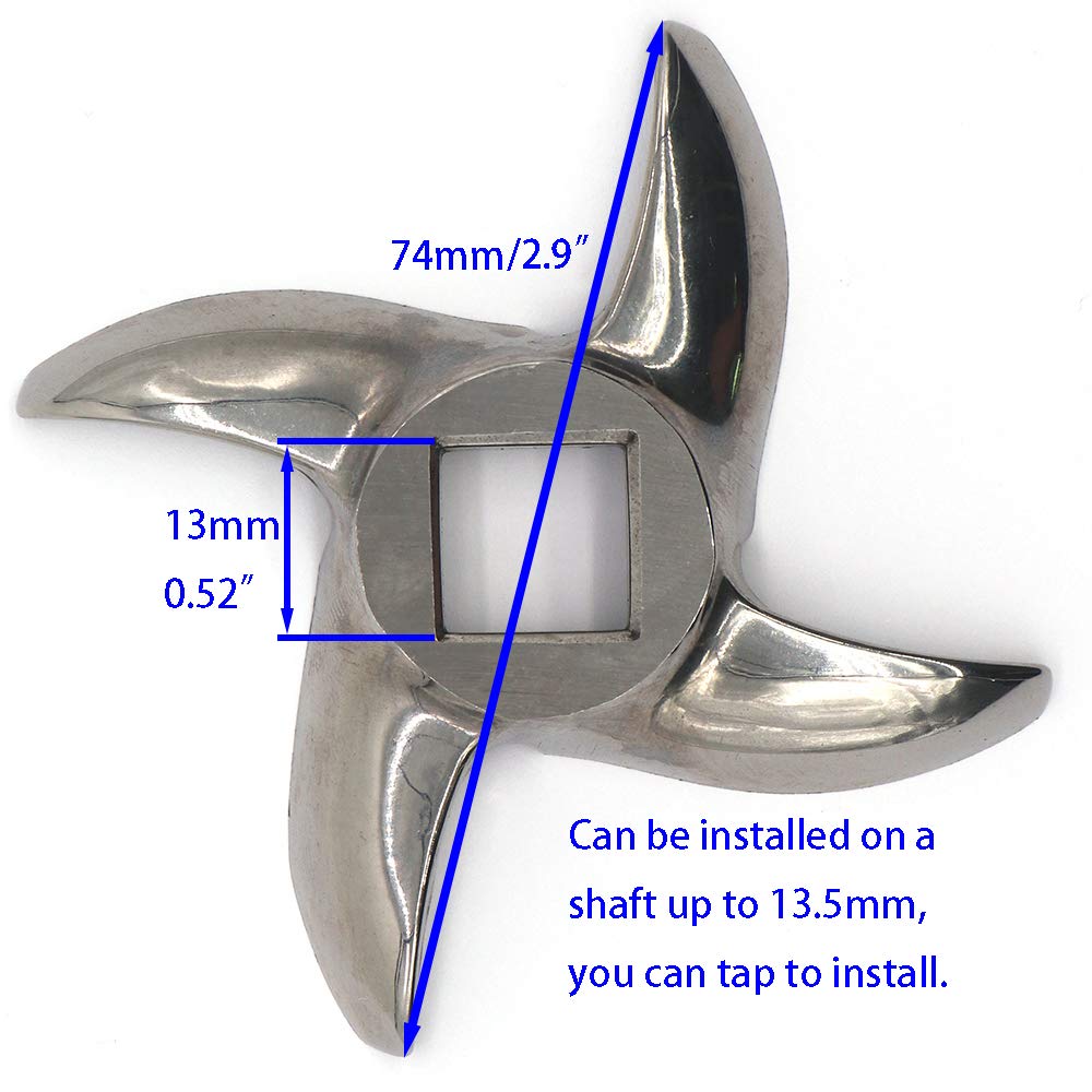 2 Pack #22 Meat Grinder Blade Stainless Steel Knife Cutter Replacement for Grinders
