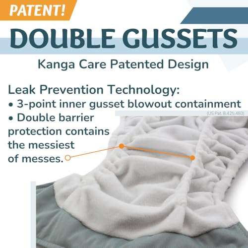 Kanga Care Rumparooz G3 Cloth Diaper Reusable One Size Pocket Diaper Patented Inner Double Gusset 2 pcs Microfiber Insert Soaker (6-35+ lbs) - Wander