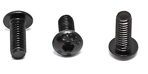 iexcell 100 Pcs M4 x 10mm Thread Pitch 0.7 mm Alloy Steel 10.9 Grade Hex Socket Button Head Cap Screws Bolts Kit, Black Oxide Finish