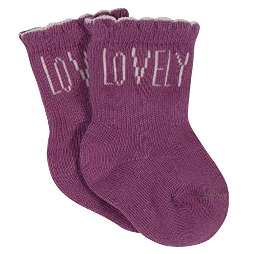 Grow by Gerber Baby Girl's 6-Pack Wiggle Proof Socks Sockshosiery, Pink/Ivory/Grey, 12 Months