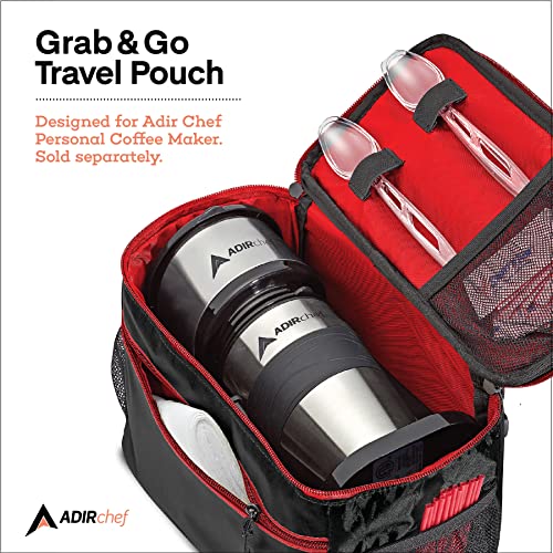 AdirChef Single Serve Mini Travel Coffee Maker & 15 oz. Travel Mug Coffee Tumbler & Reusable Filter for Home, Office, Camping, Portable Small and Compact (Green)