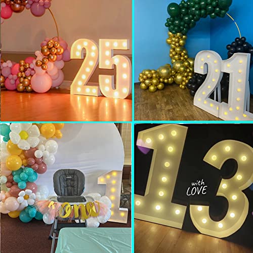 3FT Marquee Light Up Numbers Pre-Cut Frame Giant Marquee Numbers 1, Mosaic Numbers for Balloons, First 1st 21st Birthday Anniversary Decorations Party Decor