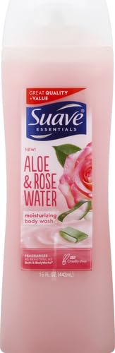 Suave Essentials Moisturizing Body Wash Aloe & Rosewater Moisturizes Better than Soap Bars 15 oz