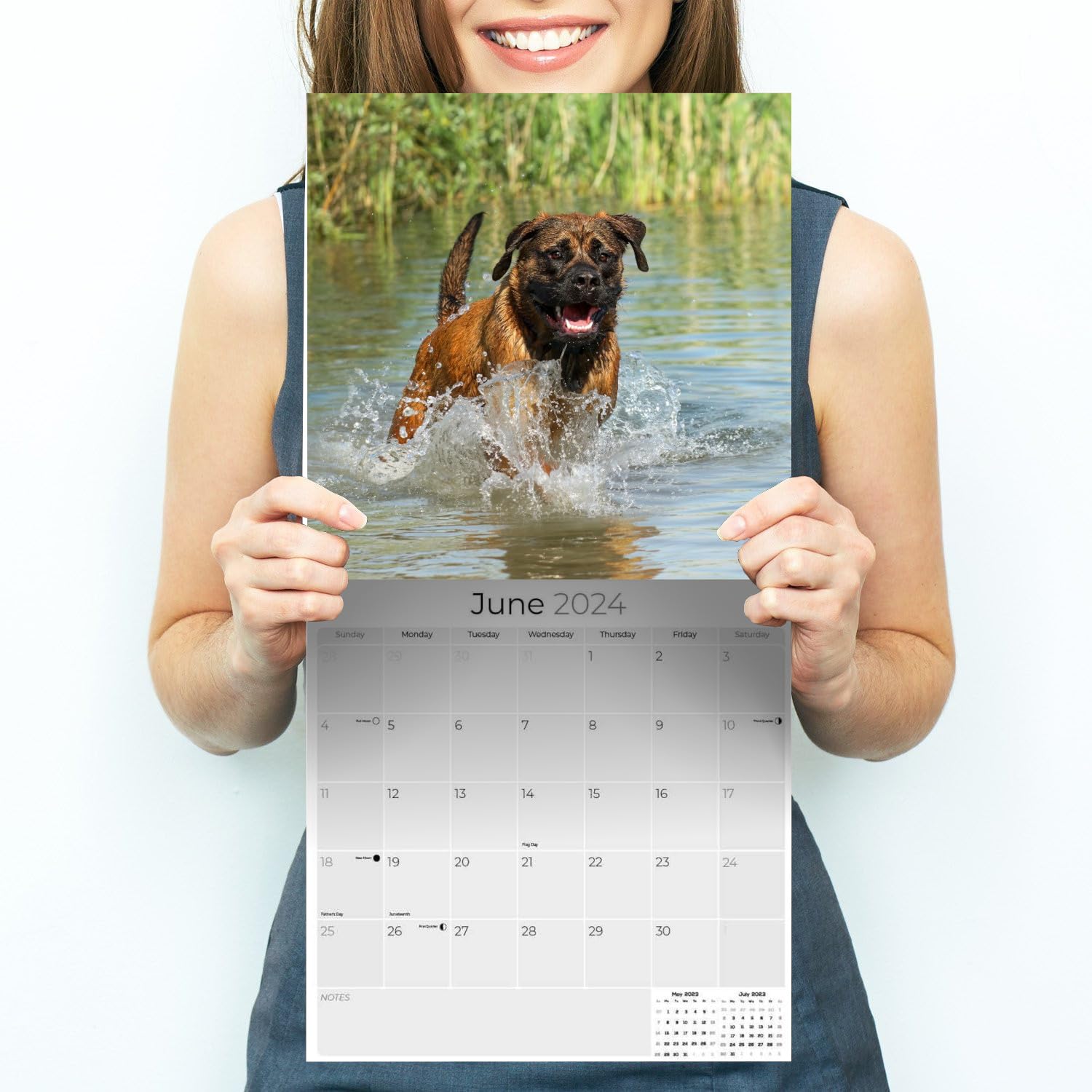 2023 2024 Mastiff Calendar - Dog Breed Monthly Wall Calendar - 12 x 24 Open - Thick No-Bleed Paper - Giftable - Academic Teacher's Planner Calendar Organizing & Planning - Made in USA